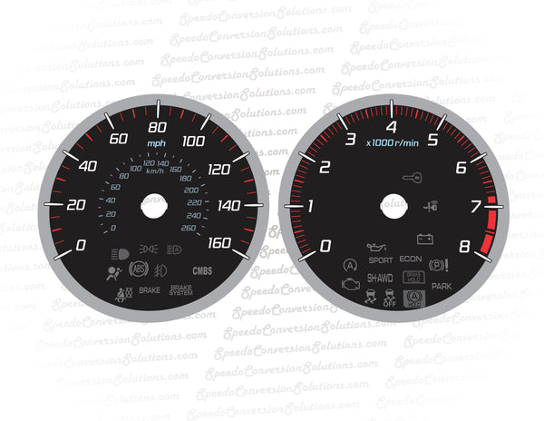 2014-2020 Acura MDX TLX 160 MPH - Sides Only – Speedo Conversion Solutions